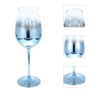 NUOBESTY Glass Wine Goblet Wine Flutes Starry Pattern Water Glasses Banquet Cocktail Cups Red Wine Goblets Drinking Cup for Bar Home Wedding Party Banque