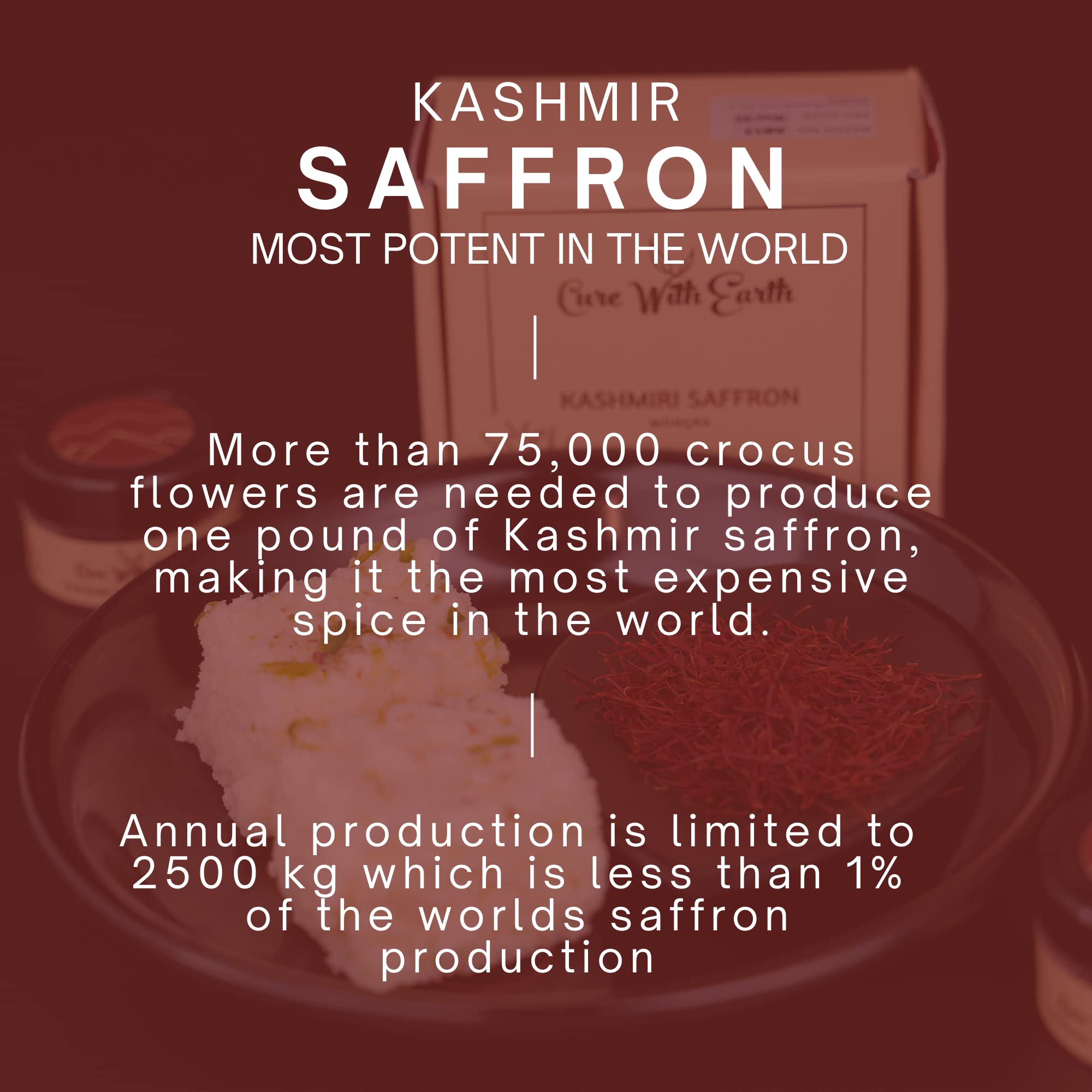 CWE Pure Organic Kashmir Saffron threads/Kesar 1g | From the finest farmlands of Pampore, J&K, India | Tested and certified as Grade A