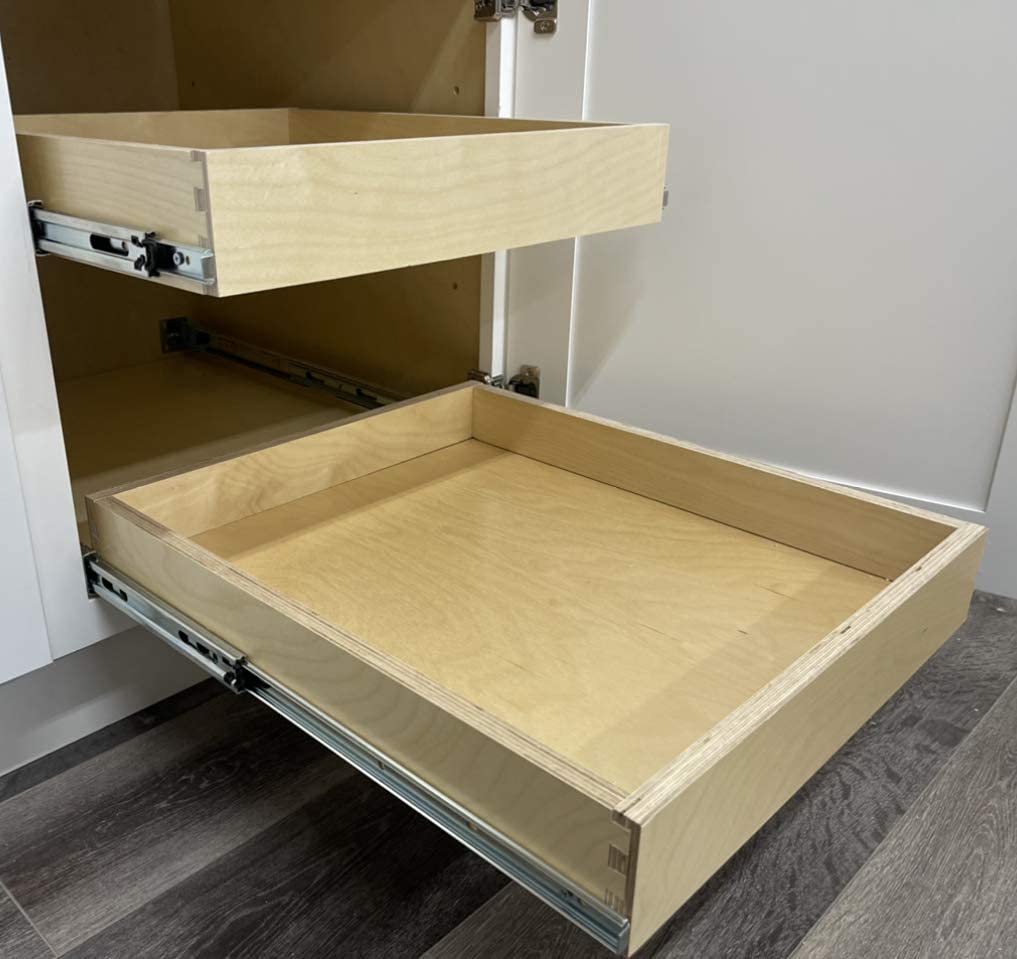 Sublime Design 19" Wide - Printer Pull Out Tray | Slide Out Shelves | Baltic Birch Wood Drawer for Cabinet Storage (Pull Out 32)