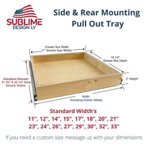 Sublime Design 19" Wide - Printer Pull Out Tray | Slide Out Shelves | Baltic Birch Wood Drawer for Cabinet Storage (Pull Out 32)