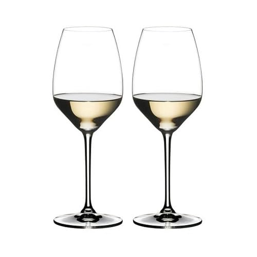 Riedel Extreme Riesling Wine Glass Set of 4( 2-Pack, Clear) with Large Microfiber Polishing Cloth and Wine Pourer Bundle (4 Items)