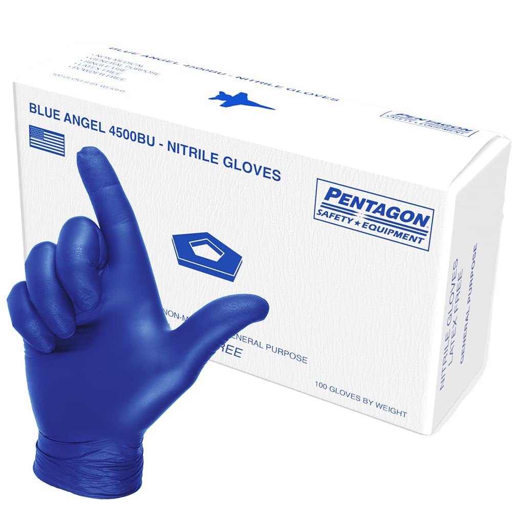 PENTAGON SAFETY EQUIPMENT 5 mils Disposable Gloves Latex Free | 100pcs | Heavy Duty Nitrile Gloves | (Sizes M-2XL)