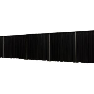 OnlineEEI8 Foot Tall Fixed Height Collapsible Pipe and Drape Backdrop Kit 8x50 (Black Drapes) (BBD9990850CDPR750)