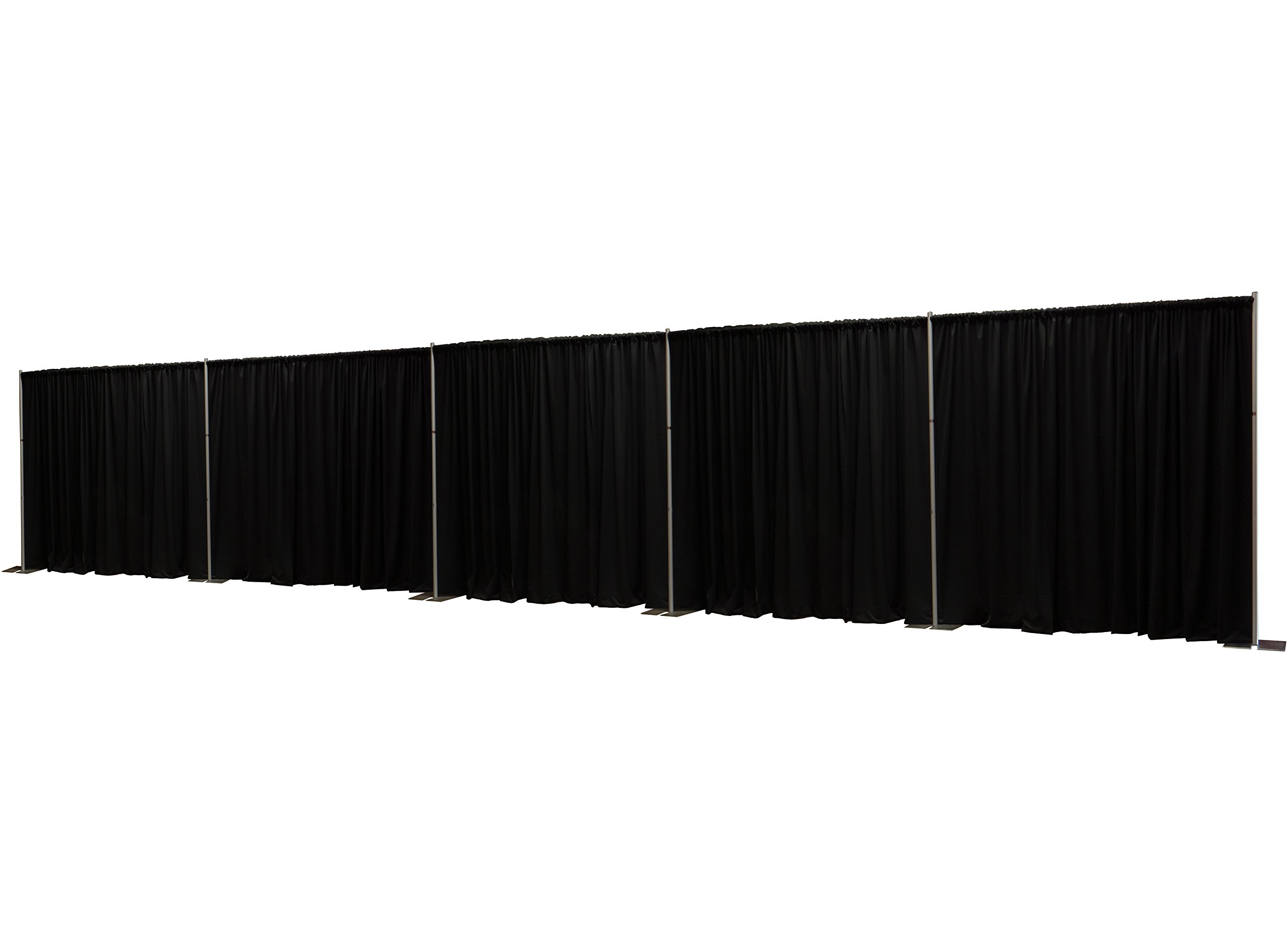 OnlineEEI8 Foot Tall Fixed Height Collapsible Pipe and Drape Backdrop Kit 8x50 (Black Drapes) (BBD9990850CDPR750)