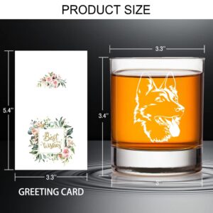 AGMdesign German shepherd Whiskey Glass, Dog Lover Gift for Him, Husband, Dad, Grandpa, Shepherd Glass, Shepherd Lover Gift, Gift for Dog Lover