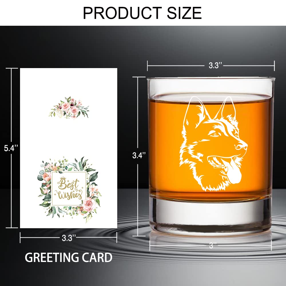 AGMdesign German shepherd Whiskey Glass, Dog Lover Gift for Him, Husband, Dad, Grandpa, Shepherd Glass, Shepherd Lover Gift, Gift for Dog Lover