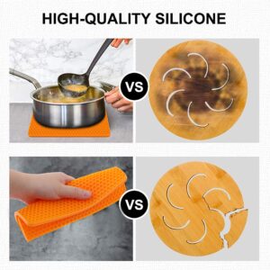 6 Pack Silicone Trivet Mat, Silicone Trivets for Hot Pots and Pans, Multipurpose Non-Slip & Heat Resistant Silicone Hot Pad for Kitchen Counter