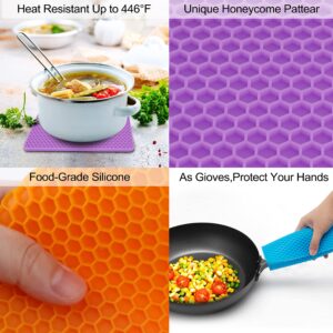 6 Pack Silicone Trivet Mat, Silicone Trivets for Hot Pots and Pans, Multipurpose Non-Slip & Heat Resistant Silicone Hot Pad for Kitchen Counter