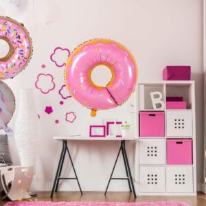 6PCS Big Donut Foil Balloons Large Mylar Doughnut Balloons for Birthday Party Wedding Decoration Baby Shower Donut Time