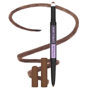 maybelline express brow 2-in-1 pencil and powder eyebrow makeup, soft brown, 1 count