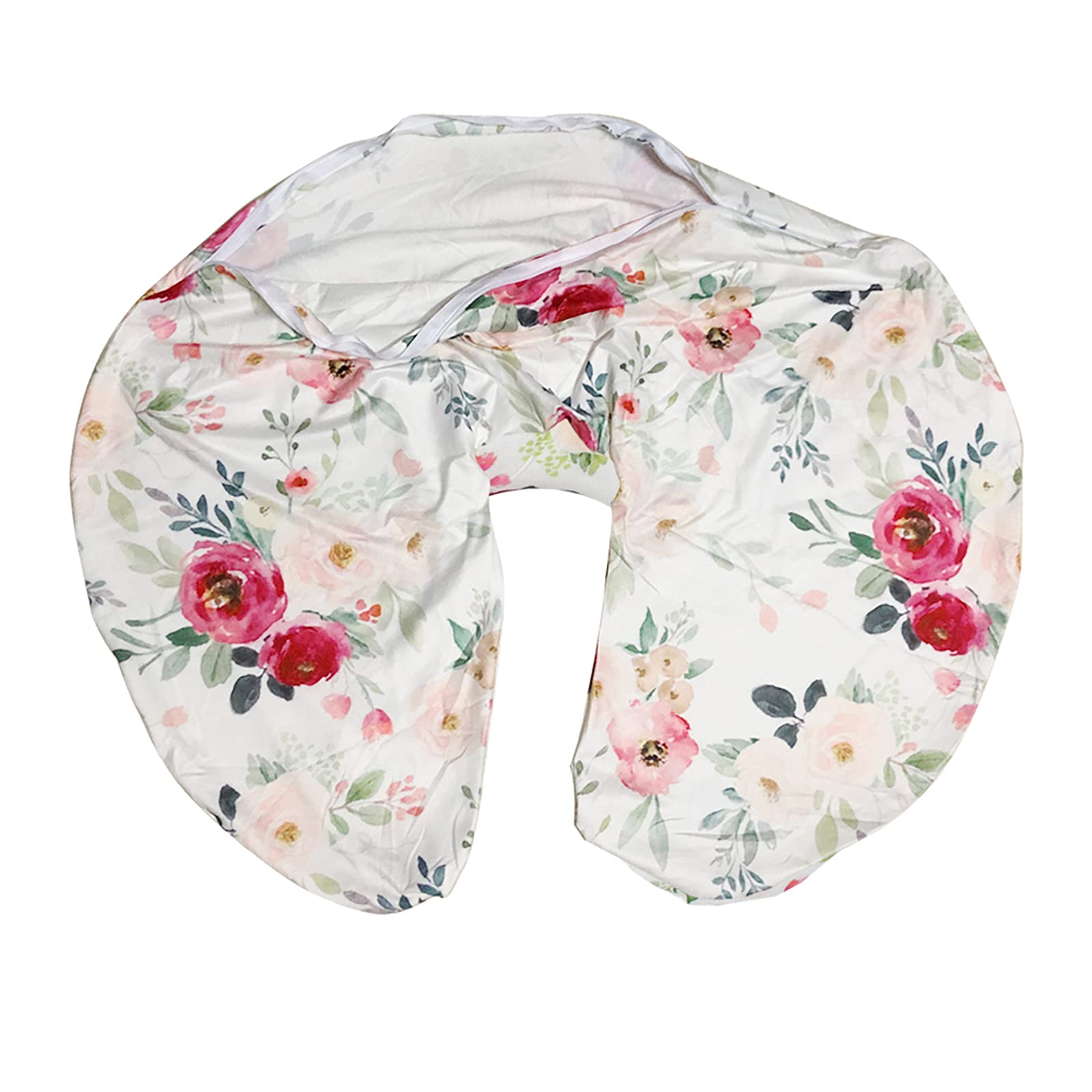 Nursing Pillow Covers for Baby Girl, 2 Pack Nursing Pillow Slipcovers for Breastfeeding Moms, Soft and Stretchy Safely Breastfeeding Pillow Cover for Infant(Floral)