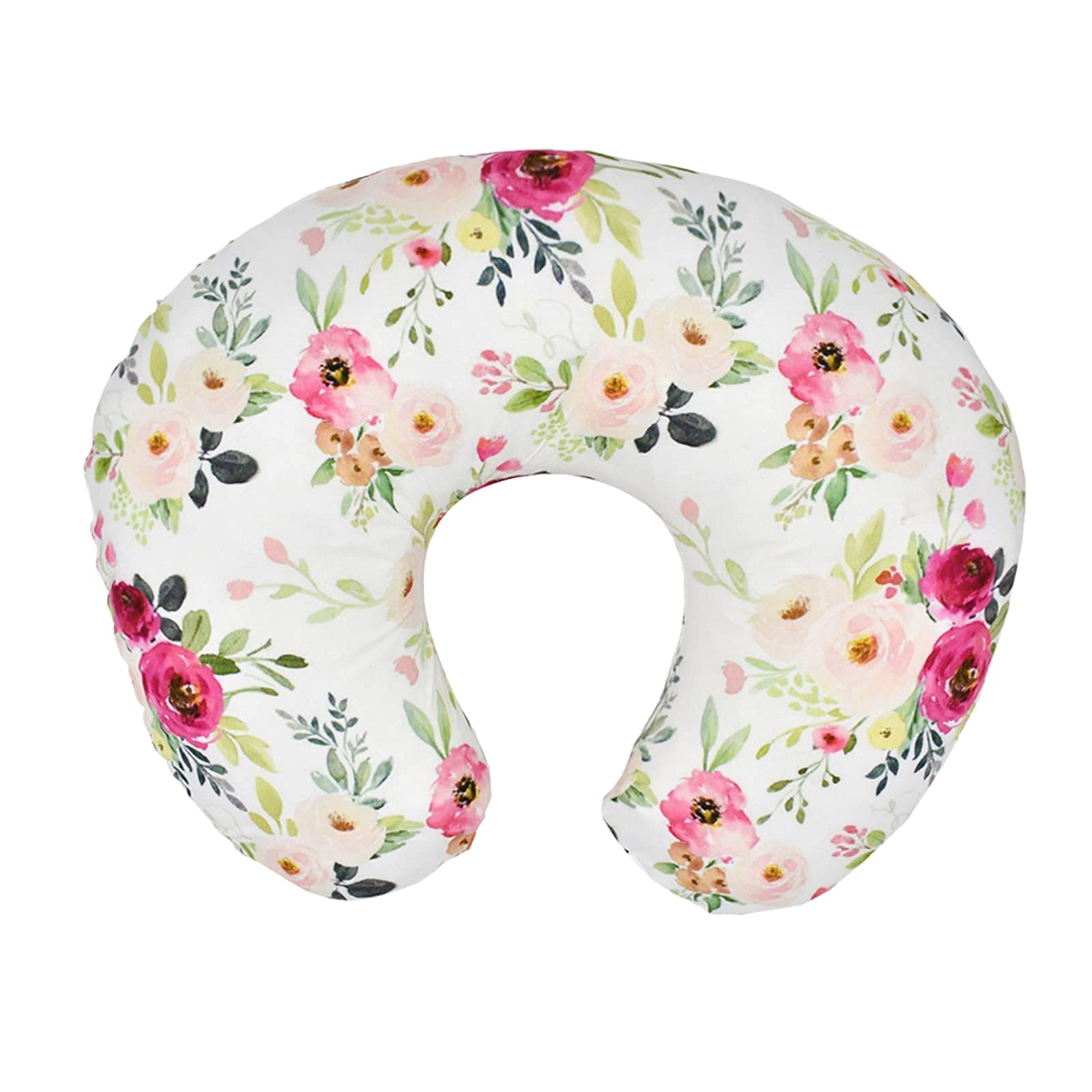 Nursing Pillow Covers for Baby Girl, 2 Pack Nursing Pillow Slipcovers for Breastfeeding Moms, Soft and Stretchy Safely Breastfeeding Pillow Cover for Infant(Floral)