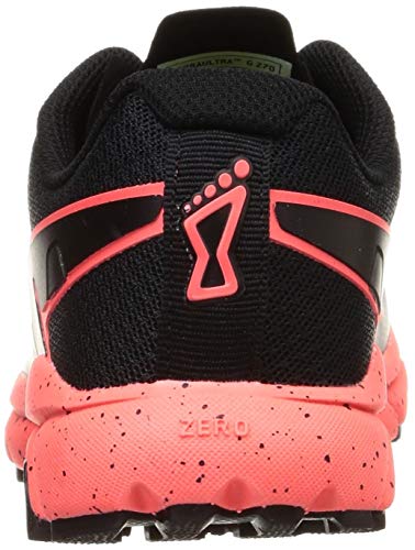 inov-8 Women's Terraultra G 270 Trail Running Shoes - Zero Drop for Long Distance Ultra Marathon Running - Coral/Black - 10.5