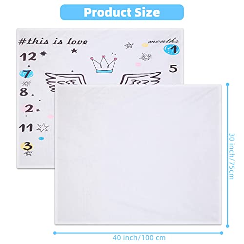 Macarrie 2 Pieces Sublimation Blanket Sublimation Baby Blank Blanket Newborn Swaddle Infant Blanket Receiving Blanket Fuzzy Swaddle Blanket for Baby Travel DIY Backdrop (30 x 40 Inch)