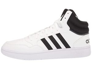 adidas adult hoops 3.0 mid core black/core black/white 11