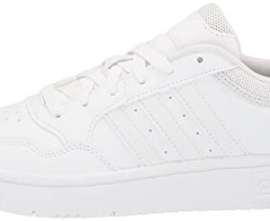 adidas Women's Hoops 3.0 Low Top Basketball Shoe, White/White/Dash Grey, 8