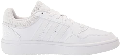 adidas Women's Hoops 3.0 Low Top Basketball Shoe, White/White/Dash Grey, 8