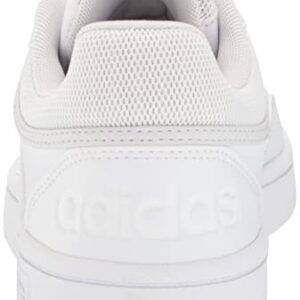 adidas Women's Hoops 3.0 Low Top Basketball Shoe, White/White/Dash Grey, 8