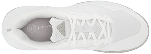 adidas womens Gamecourt 2 Tennis Shoe, White/White/Grey, 7.5 US