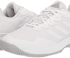 adidas womens Gamecourt 2 Tennis Shoe, White/White/Grey, 7.5 US