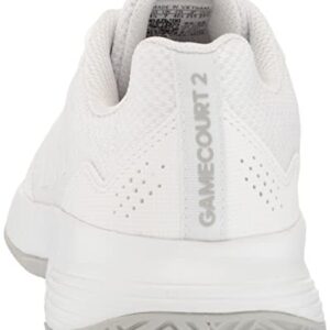 adidas womens Gamecourt 2 Tennis Shoe, White/White/Grey, 7.5 US