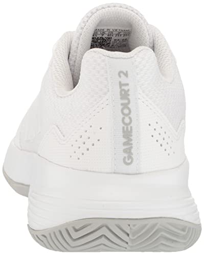 adidas womens Gamecourt 2 Tennis Shoe, White/White/Grey, 7.5 US