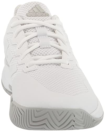 adidas womens Gamecourt 2 Tennis Shoe, White/White/Grey, 7.5 US