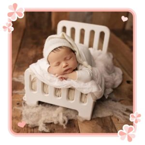 Newborn Photography Props Wooden Bed Baby Photoshoot Props Doll Bed Baby Photo Prop White Wood Mini Bed for Photography Baby Doll Bed Make The Old Bed Photography Props Baby Photo Studio Props