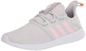 adidas women's casual running shoe, dash grey/clear pink/flash orange, 6.5