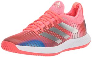 adidas women's defiant generation tennis shoe, turbo/silver metallic/white, 7.5