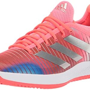 adidas Women's Defiant Generation Tennis Shoe, Turbo/Silver Metallic/White, 7.5