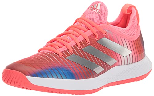 adidas Women's Defiant Generation Tennis Shoe, Turbo/Silver Metallic/White, 7.5