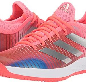 adidas Women's Defiant Generation Tennis Shoe, Turbo/Silver Metallic/White, 7.5