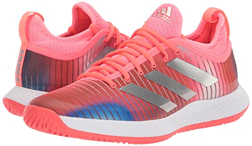 adidas Women's Defiant Generation Tennis Shoe, Turbo/Silver Metallic/White, 7.5