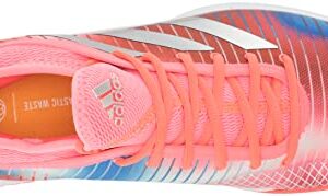 adidas Women's Defiant Generation Tennis Shoe, Turbo/Silver Metallic/White, 7.5