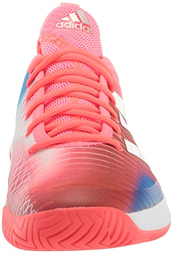 adidas Women's Defiant Generation Tennis Shoe, Turbo/Silver Metallic/White, 7.5