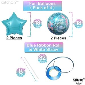 KatchOn, Big Mermaid 4th Birthday Decorations Set - Pack of 8 | Mermaid Birthday Decorations For Girls 4 | Mermaid Balloons Decoration | Mermaid Party Decorations 4th Birthday | Mermaid Party Supplies