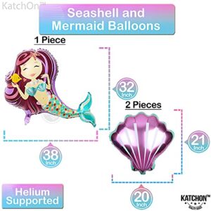 KatchOn, Big Mermaid 4th Birthday Decorations Set - Pack of 8 | Mermaid Birthday Decorations For Girls 4 | Mermaid Balloons Decoration | Mermaid Party Decorations 4th Birthday | Mermaid Party Supplies