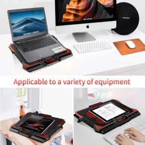 Laptop Cooling Pad, Laptop Cooler with 6 Quiet Led Fans for 15.6-17 Inch Laptop Cooling Fan Stand, Portable Ultra Slim USB Powered Gaming Laptop Cooling Pad, Switch Control Fan Speed Function (Red)