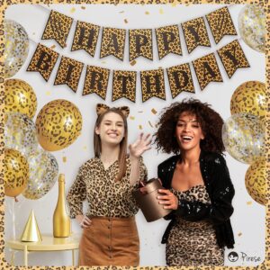 Pirese Cheetah Happy Birthday Banner, Cheetah Birthday Decorations, Leopard Party Decorations, Animal Birthday Party Decorations | Safari Party Decorations | Leopard Party Supplies, Animal Print Party