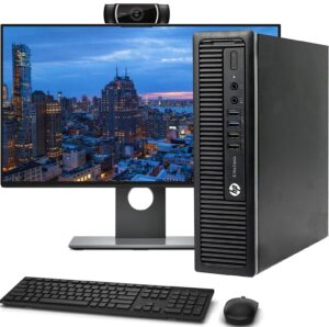 hp 800 g1 usff computer desktop pc, intel core i5 3.2ghz processor, 8gb ram, 320gb hard drive, wifi | bluetooth, 1080p webcam, wireless keyboard & mouse, 22 inch monitor, windows 10 (renewed)