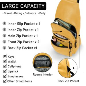 Emperia Small Sling Bag Fanny Packs Crossbody Bags Travel Backpack Chest Bag Gifts for Women Men Mustard