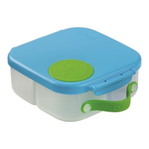 b.box mini lunch box for kids: lightweight bento box, lunch snack container with 2 leak proof compartments. ages 3+ school supplies, bpa free (ocean breeze, 4¼ cup capacity)