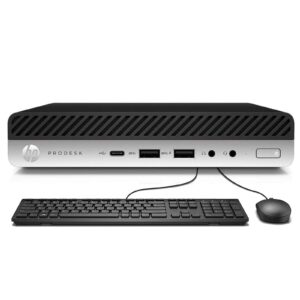 hp prodesk 600 g3 desktop mini, intel quad core i5-7500t 2.7ghz, 8gb ddr4, 1tb, wifi, bt, dp, windows 10 pro 64 bit - multi-language support english/spanish/french