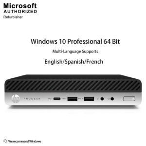 HP ProDesk 600 G3 Desktop Mini High Performance Business PC, Intel Quad Core i5-7500T 2.7GHz, 16G DDR4, 1T SSD, WiFi, BT, DP, Windows 10 Pro 64 Language Supports English/Spanish/French(Renewed)