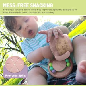 melii Abacus Snack Container with lid for Kids Toddlers and Baby (Pink)