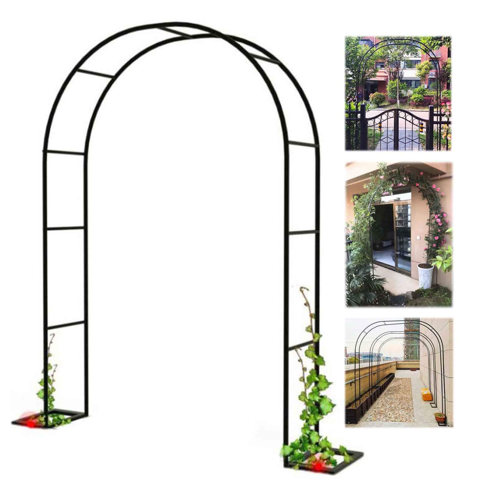 Heavy Duty Metal Pergola Arbor Arch, Outdoor Garden Lawn Backyard Patio, Wedding Bridal Party Elegant Decorations, Easy to Assemble, Over 7-ft, 1 Pack