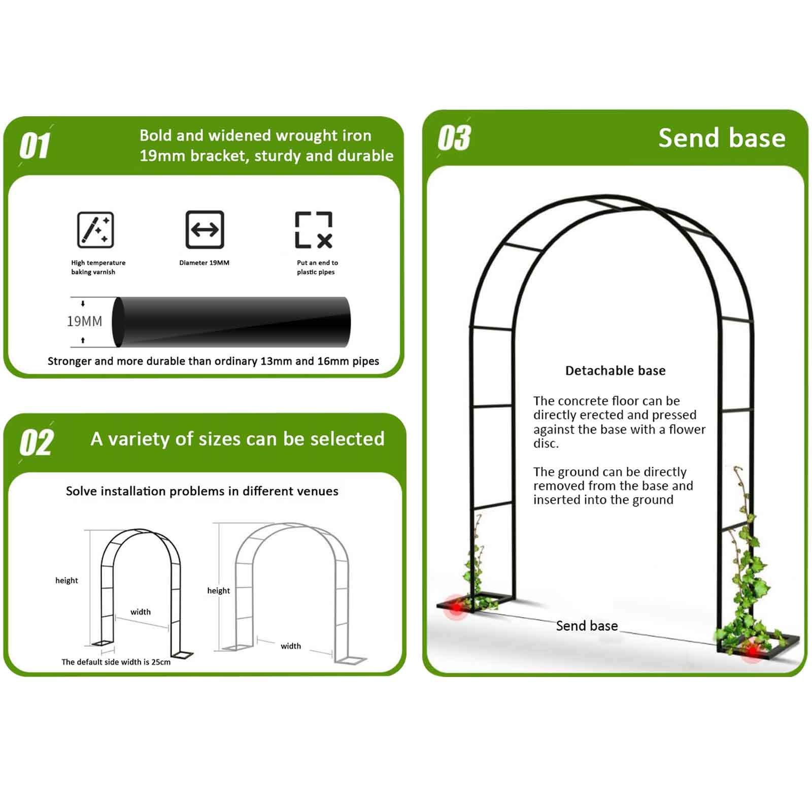 Heavy Duty Metal Pergola Arbor Arch, Outdoor Garden Lawn Backyard Patio, Wedding Bridal Party Elegant Decorations, Easy to Assemble, Over 7-ft, 1 Pack