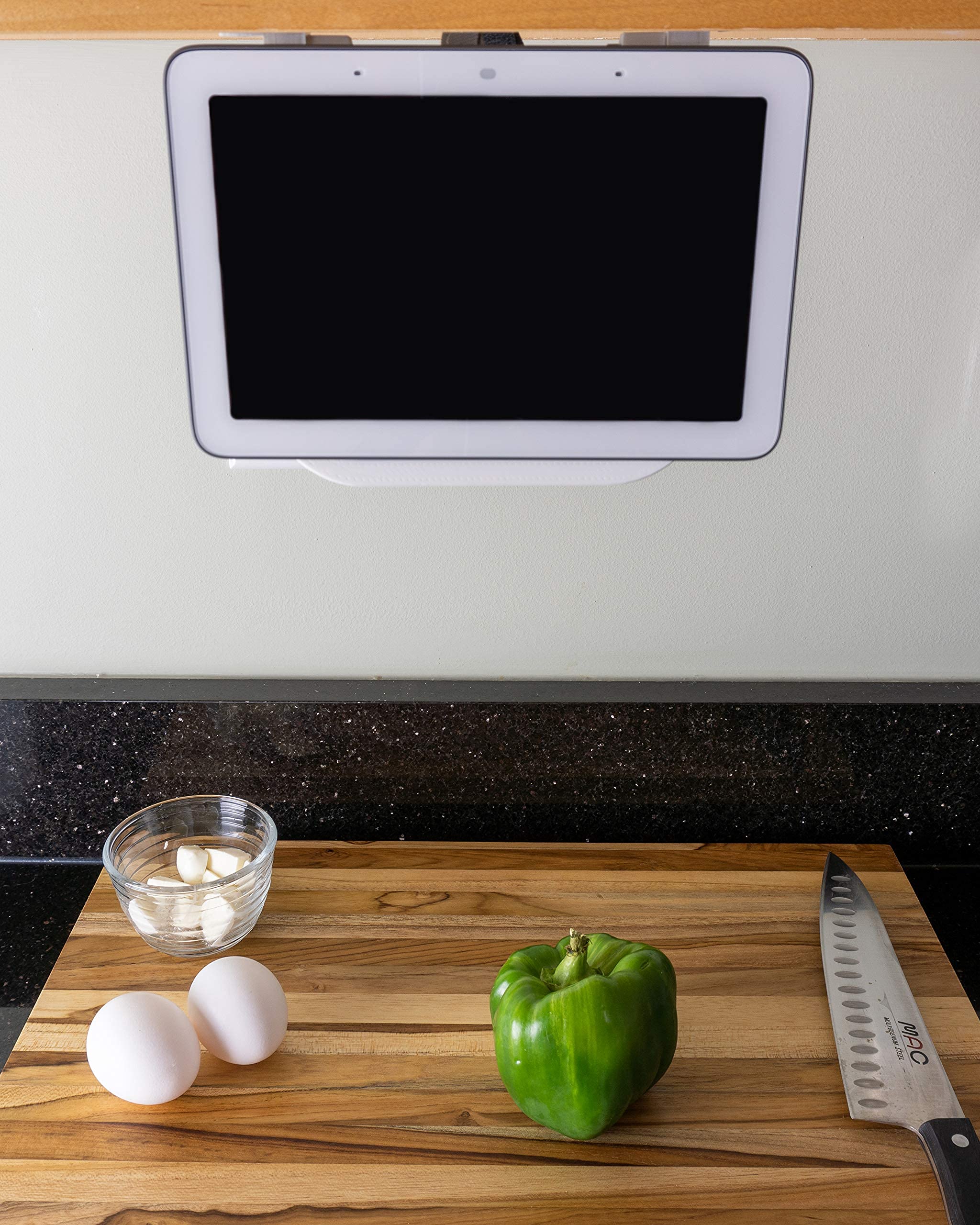 Built3D, Google Nest Hub Home Kitchen Under Cabinet Mount Bracket | All Hardware Included (White)