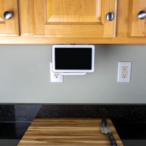 Built3D, Google Nest Hub Home Kitchen Under Cabinet Mount Bracket | All Hardware Included (White)